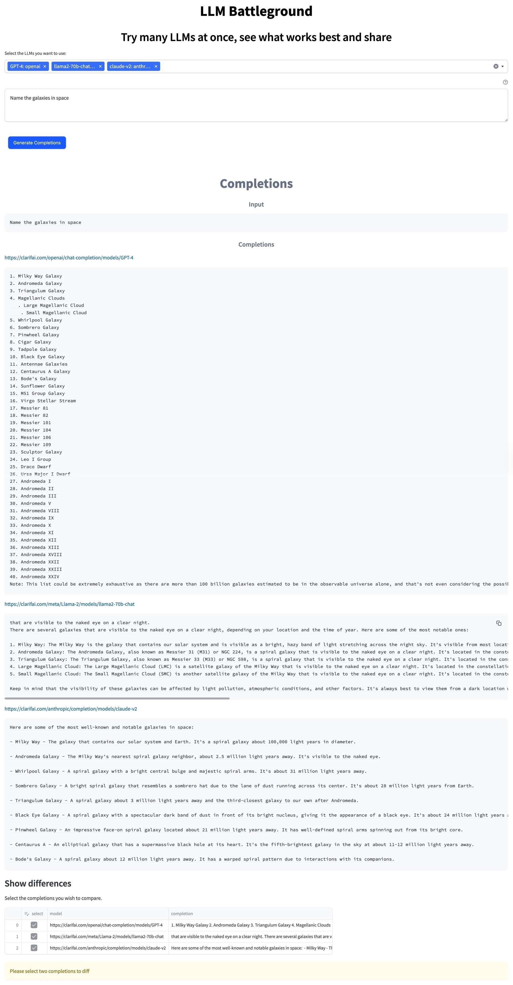 Compare Top LLMs with LLM Battleground